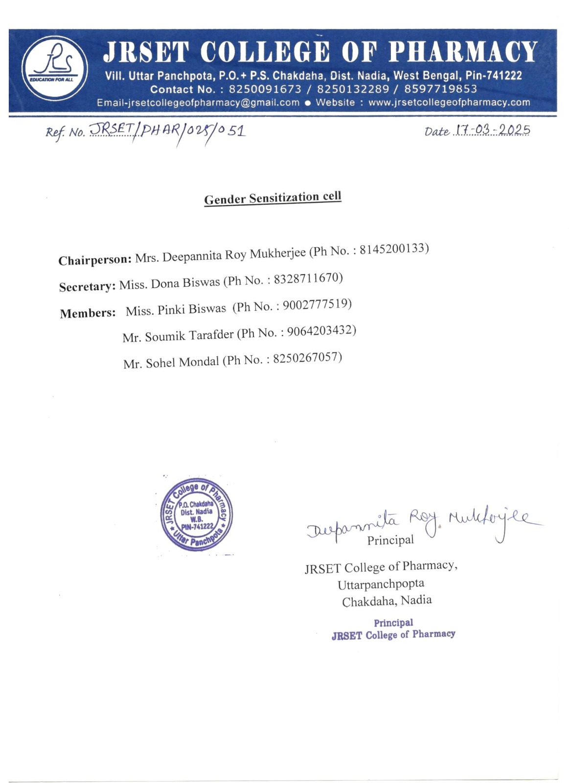 JRSET College of Pharmacy